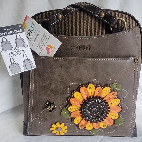 Chala | Bags | Nwt Chala Sunflower Convertible Backpack Or Shoulder Bag ...